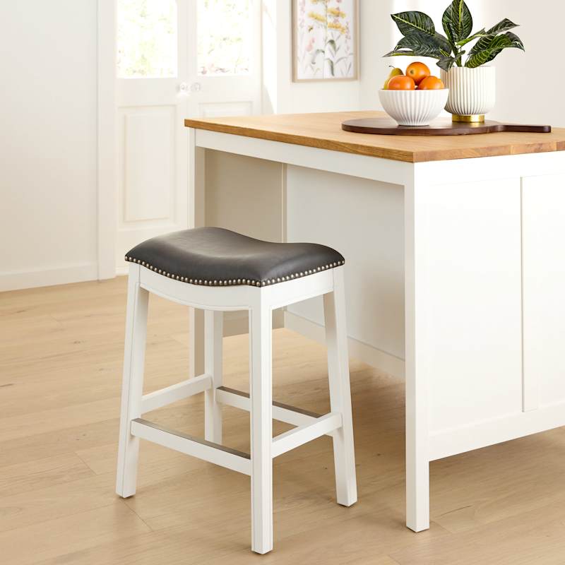 Providence Rylan Backless Counter Stool White | Backless Counter Stool ...