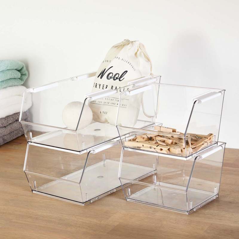 Real Simple Clear Stackable Bins Large | At Home