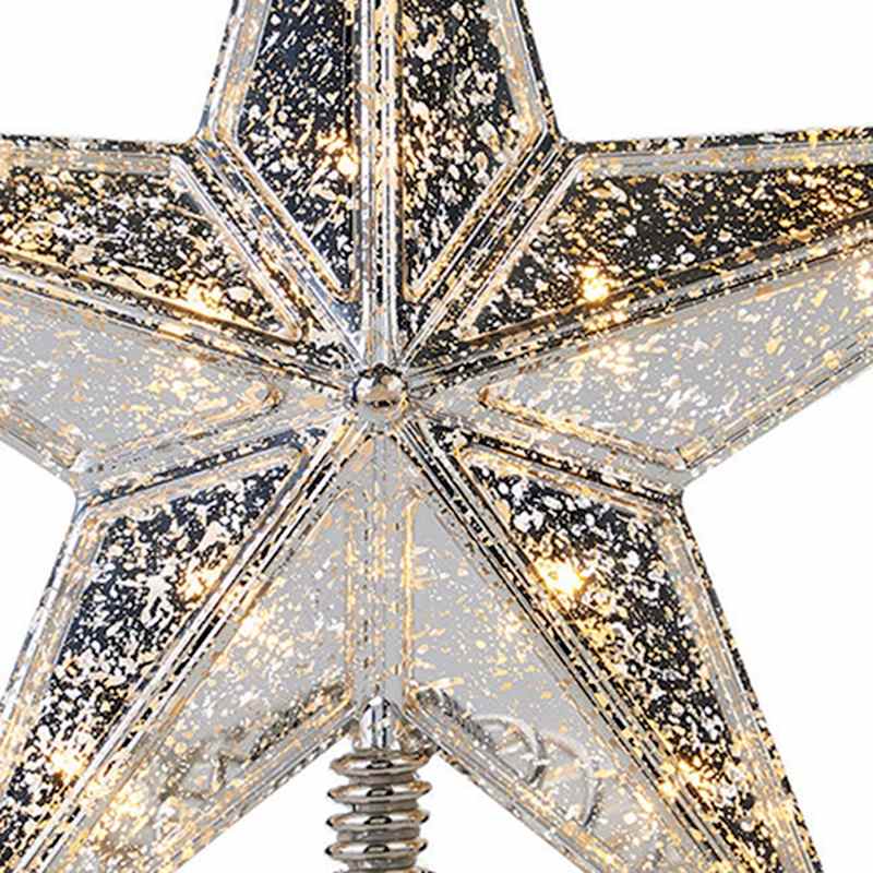 LED Silver Star Tree Topper, 11"