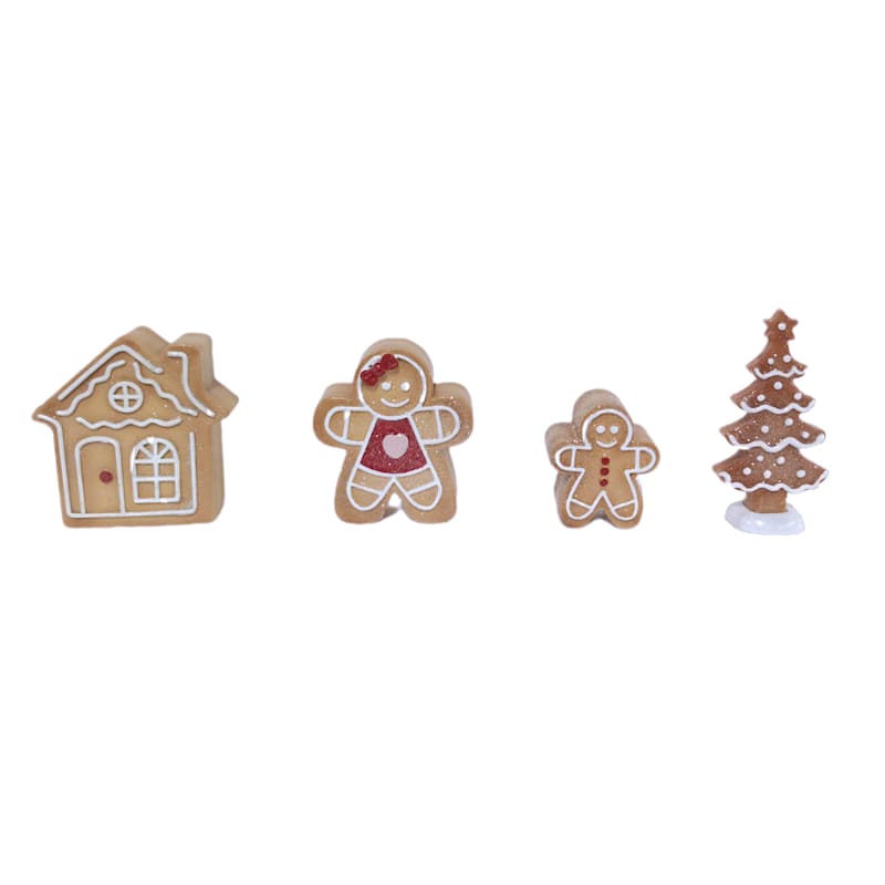 4-Piece Gingerbread Table Decor